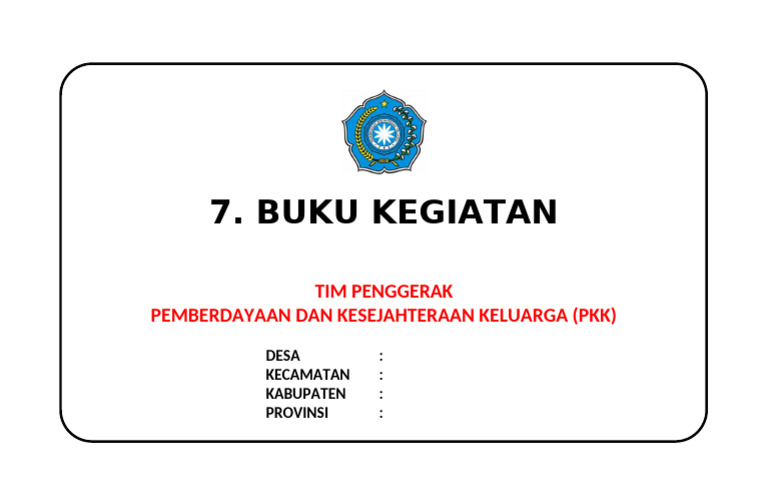 COVER BUKU KEGIATAN PKK | PDF