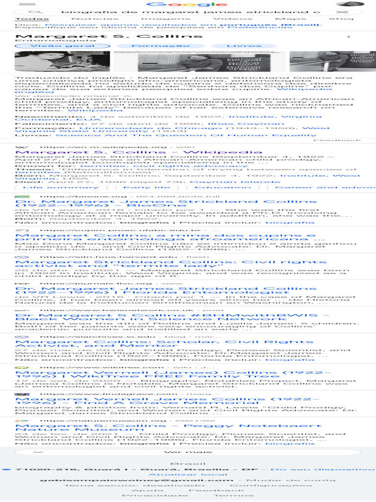 Biografia de Margaret James Strickland Collins - Pesquisa Google | PDF