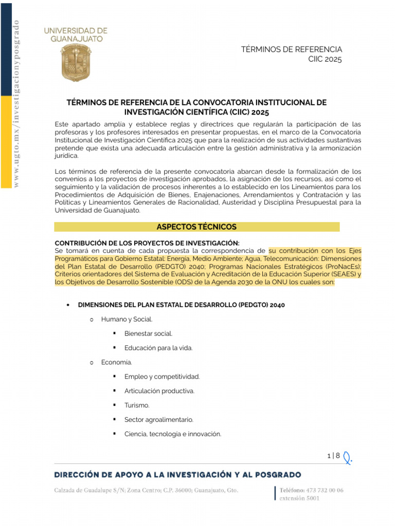 Convocatoria Ciic2025-Tdr | PDF | Presupuesto | Desarrollo sostenible