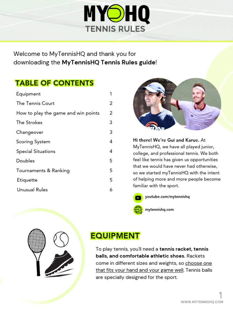 Tennis Simplified - Your Go-To Rules Handbook | PDF | Sports | Athletic ...