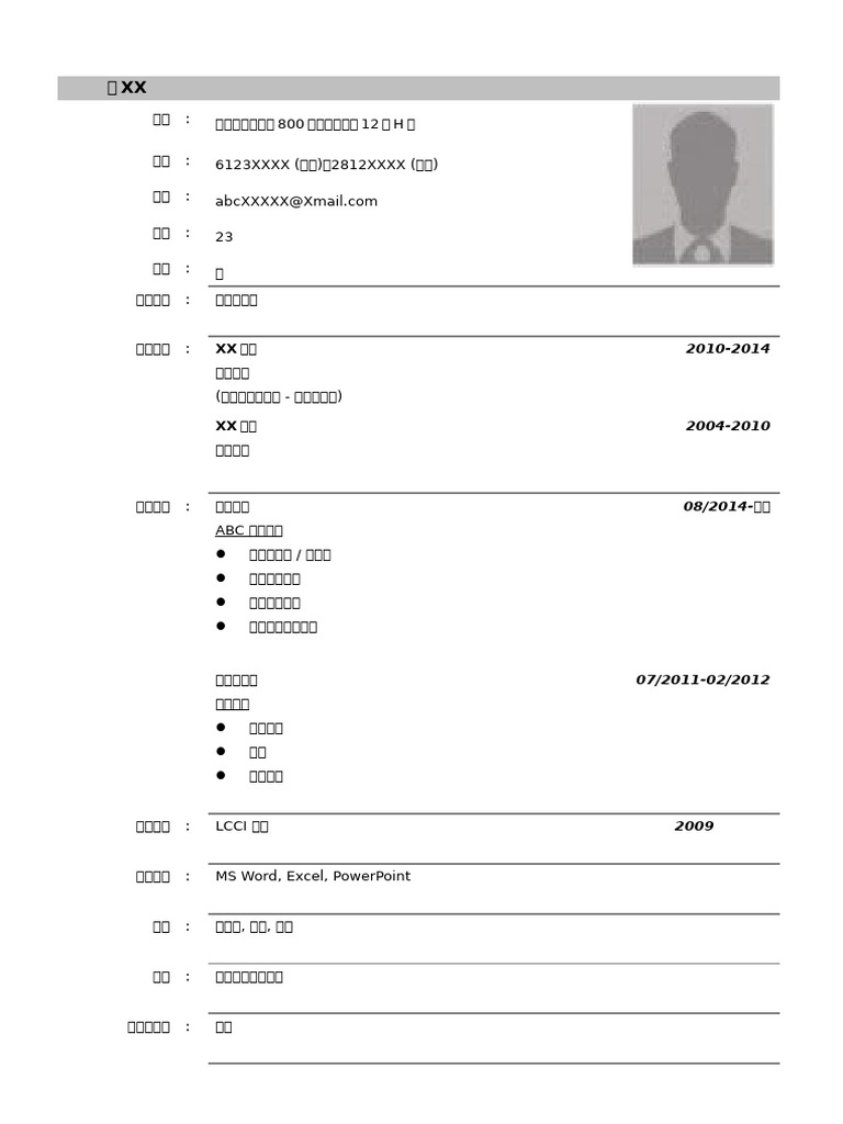 CV Template CN | PDF