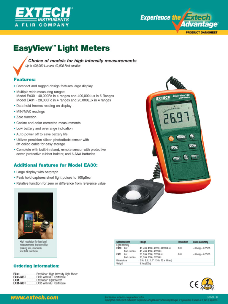 G93 - Extech | PDF | Equipment | Measuring Instrument