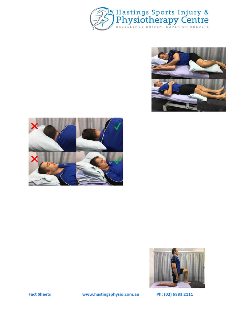 Sleeping Posture Fact Sheet | PDF | Hip | Vertebral Column