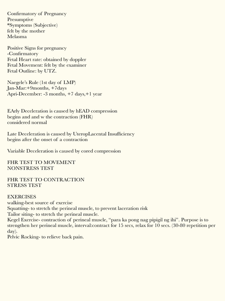 OB NOTES | PDF | Childbirth | Pregnancy