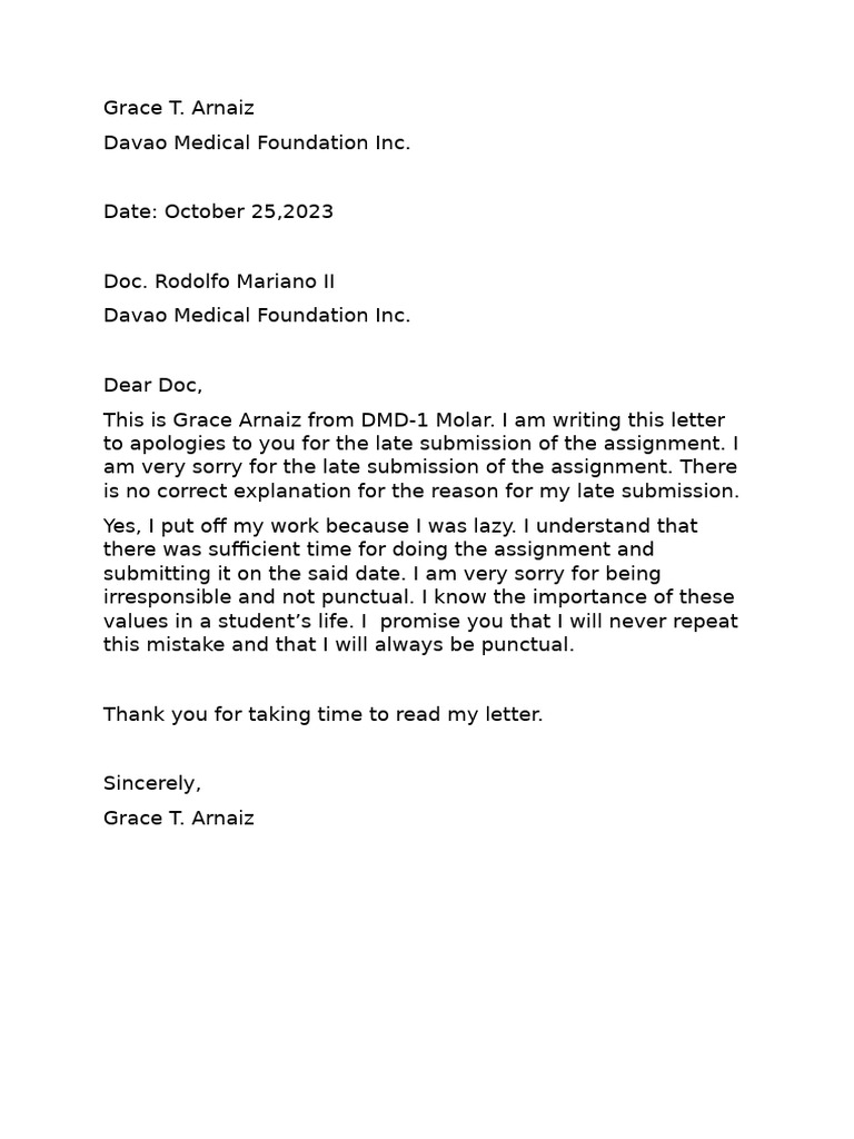 Apology Letter | PDF