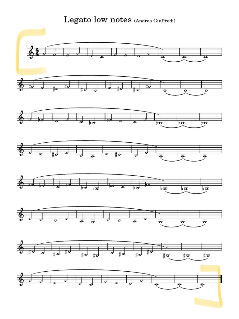 Legato - Low - Notes B Flat | PDF