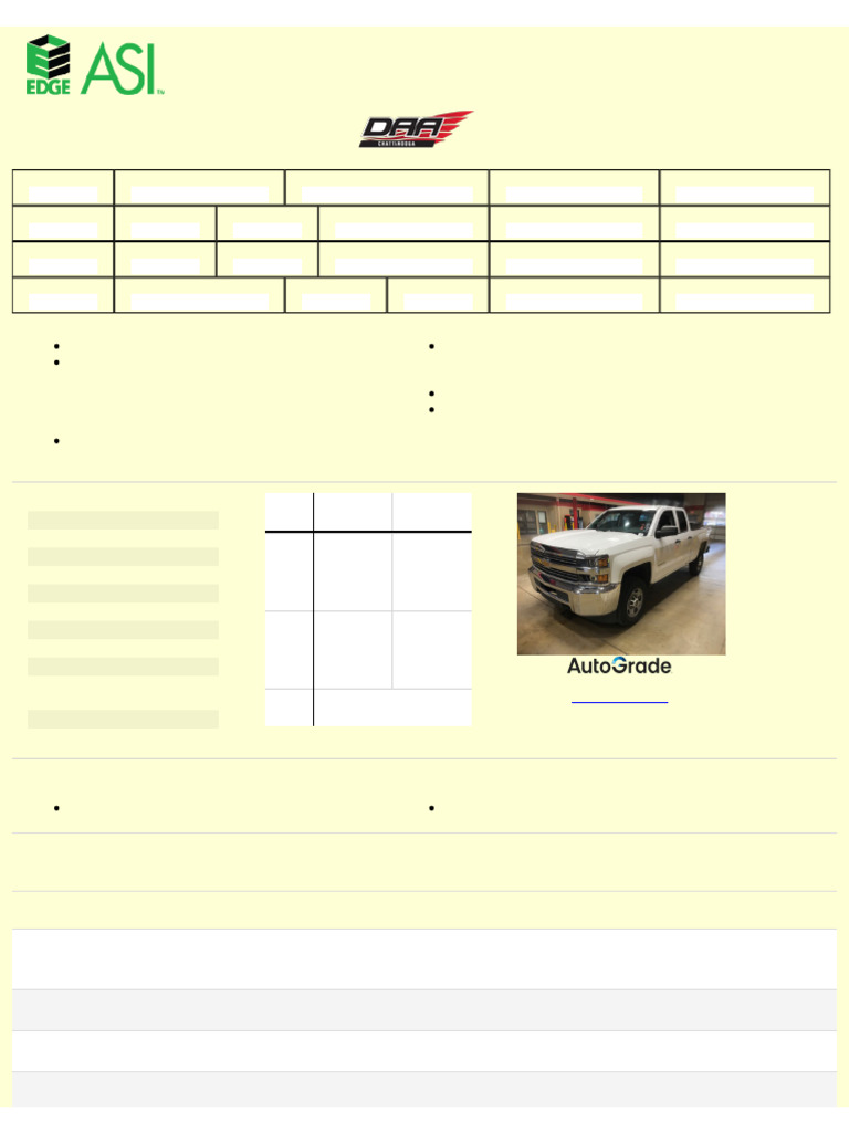 Lot 012 Vehicle Condition Report | PDF | Chevrolet Silverado | Vehicle ...