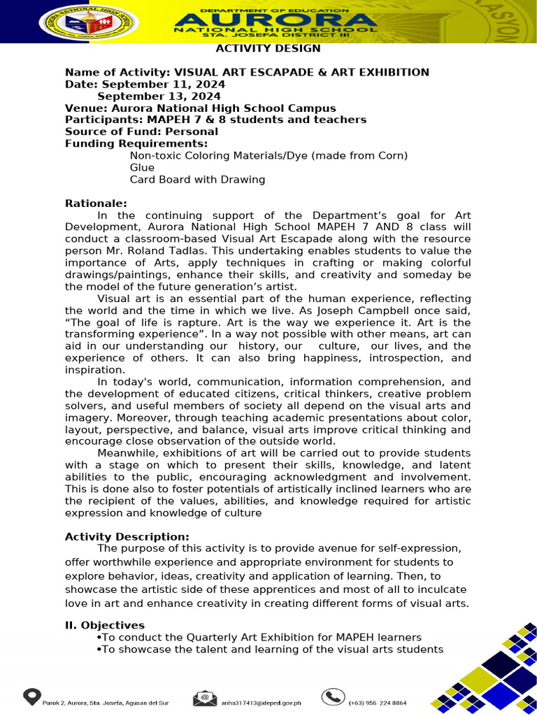 ACTIVITY DESIGN ART | PDF | Critical Thinking | Creativity