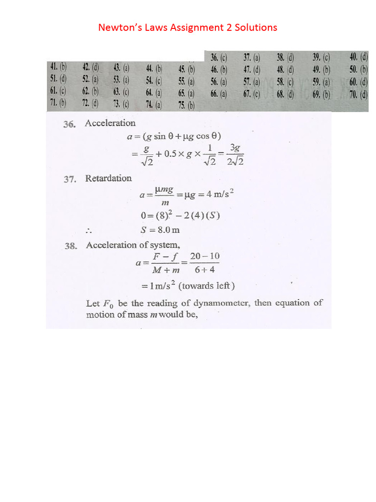 Physics Homework Solutions | PDF