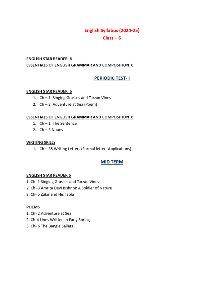 Class VI | PDF