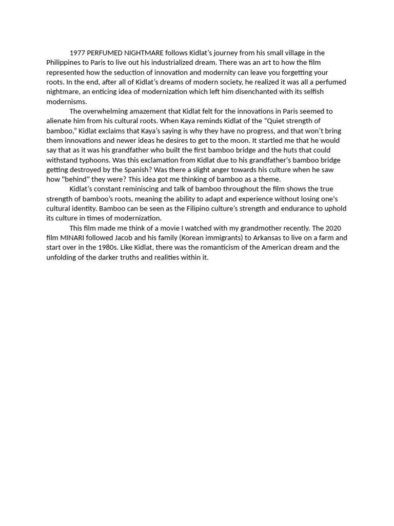 Kidlat's Journey: Perfumed Nightmare | PDF