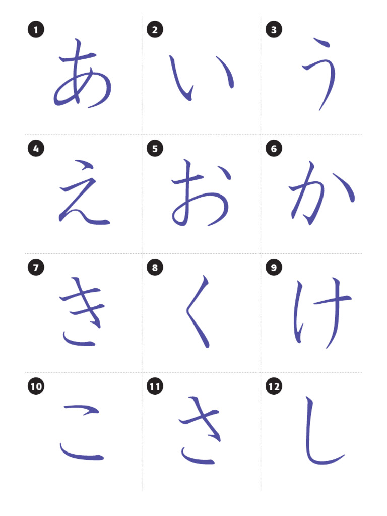 Hiragana Flashcards | PDF