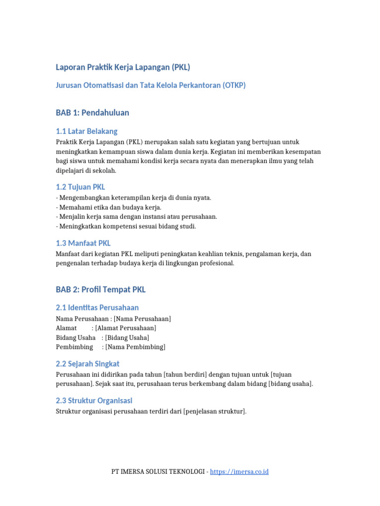 Laporan PKL OTKP | PDF