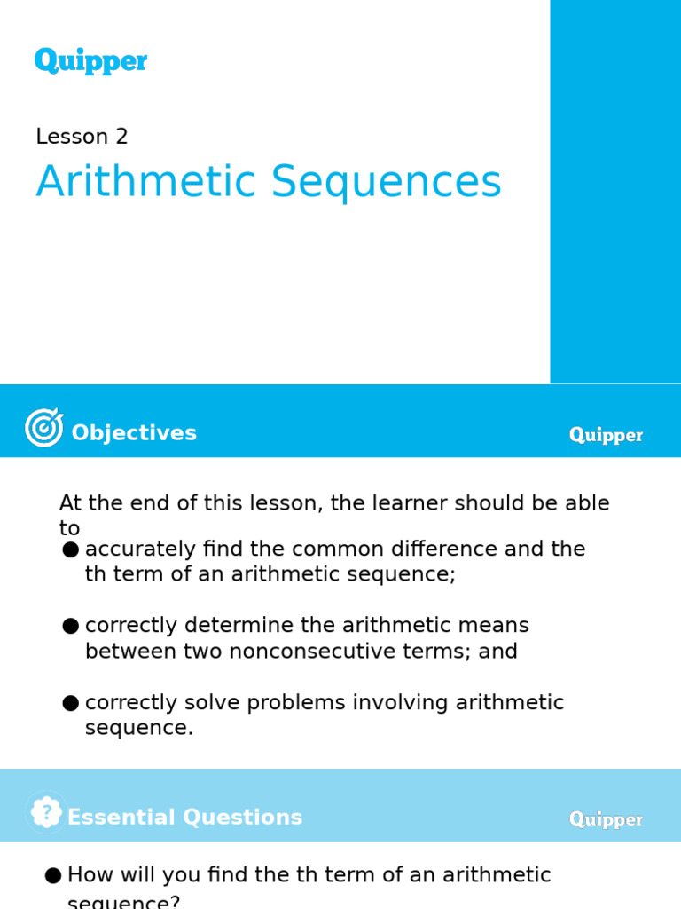 Grade 10 Unit 1 Lesson 2 | PDF | Sequence | Mathematics