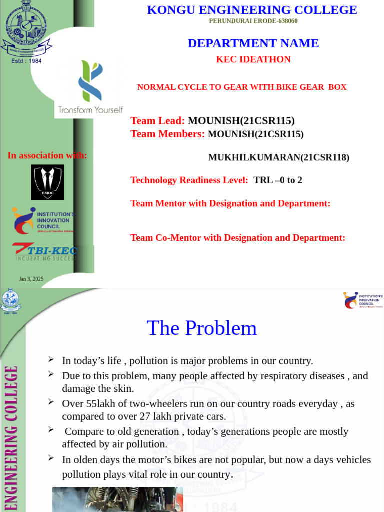 Ideathon Presentation Template - Final | PDF | Vehicles | Land Vehicles