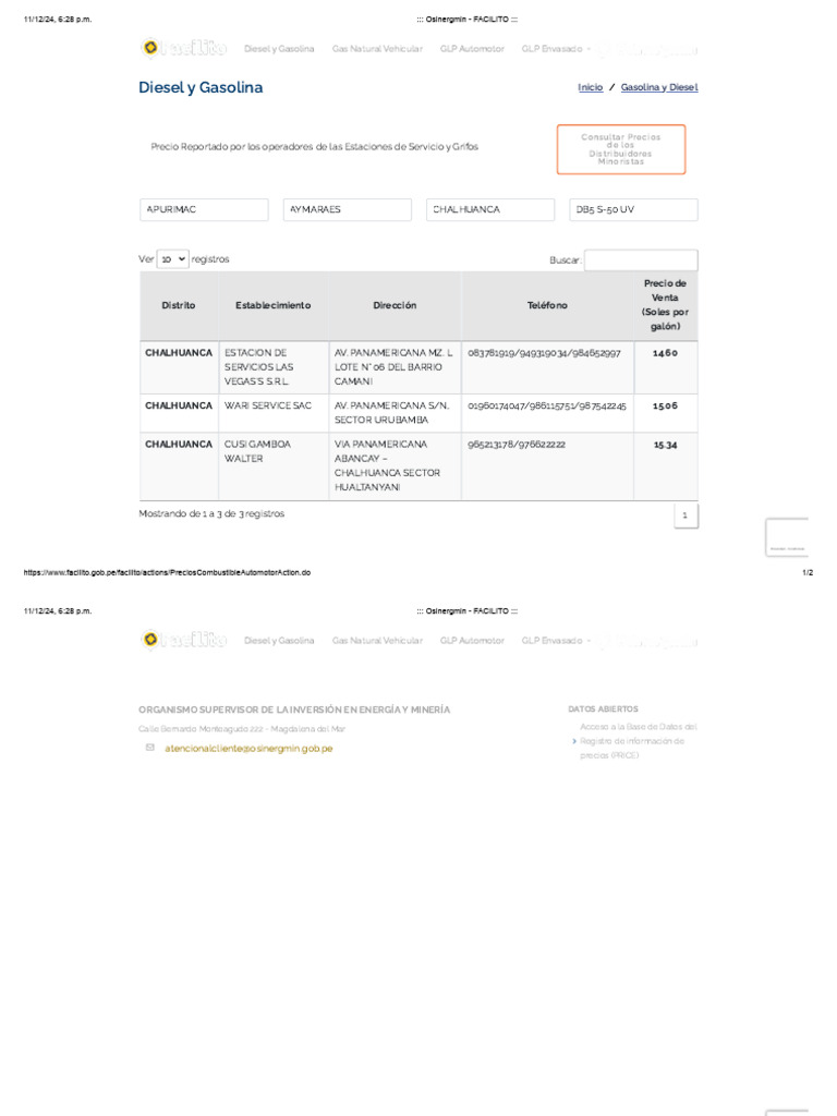 4 - Osinergmin (FACILITO) Precio Combustible FTI 003-2024 | PDF | Paleontología económica ...