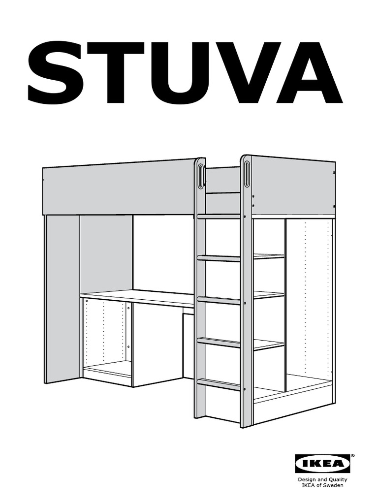 Stuva Loft Bed Frame W Desk and Storage - AA 2044772 4 - Pub | PDF