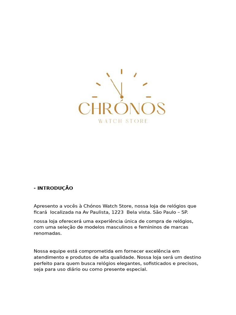 Chronos Relógio | PDF | Qualidade (negócios) | Marca