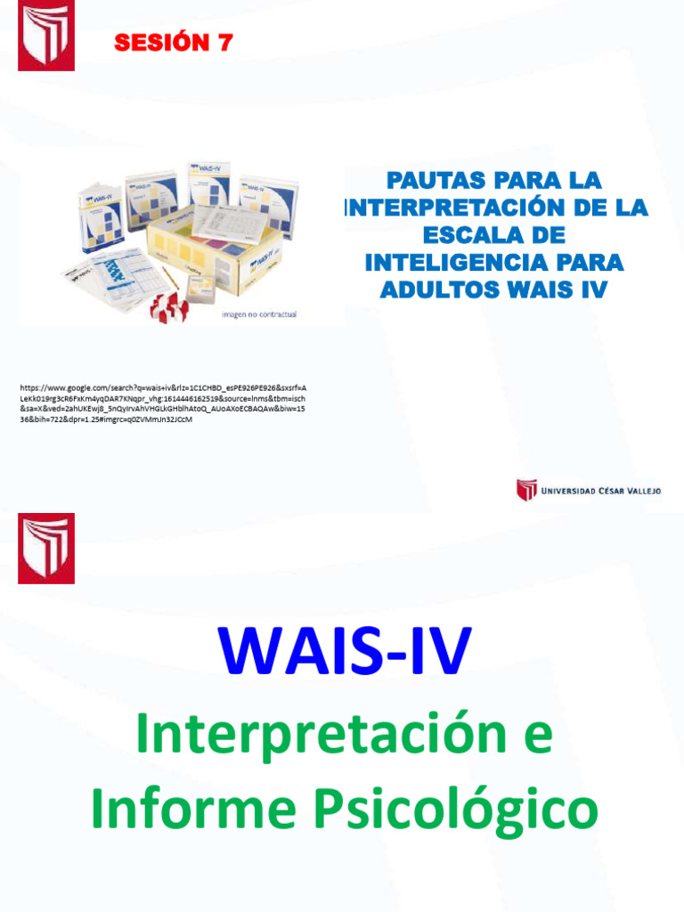 Clase 7 - Pruebas 2 Ucv 2021 1 | PDF | Escala de inteligencia para adultos de Wechsler | Pruebas ...