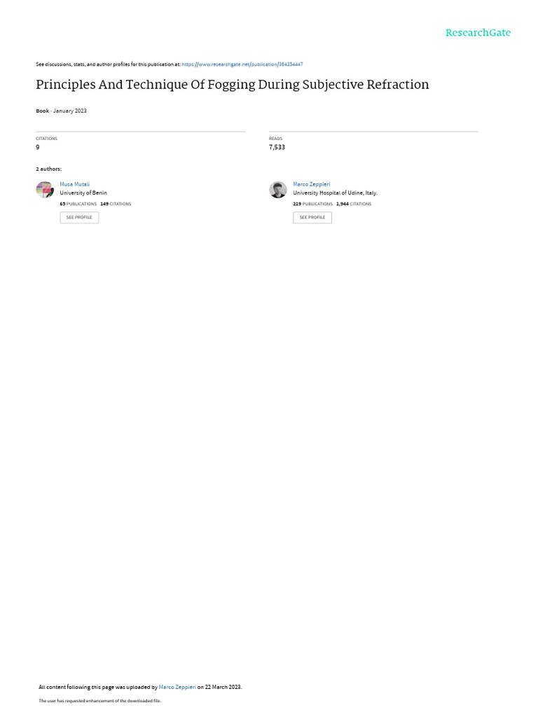 Principles and Technique of Fogging During Subjective Refraction | PDF ...