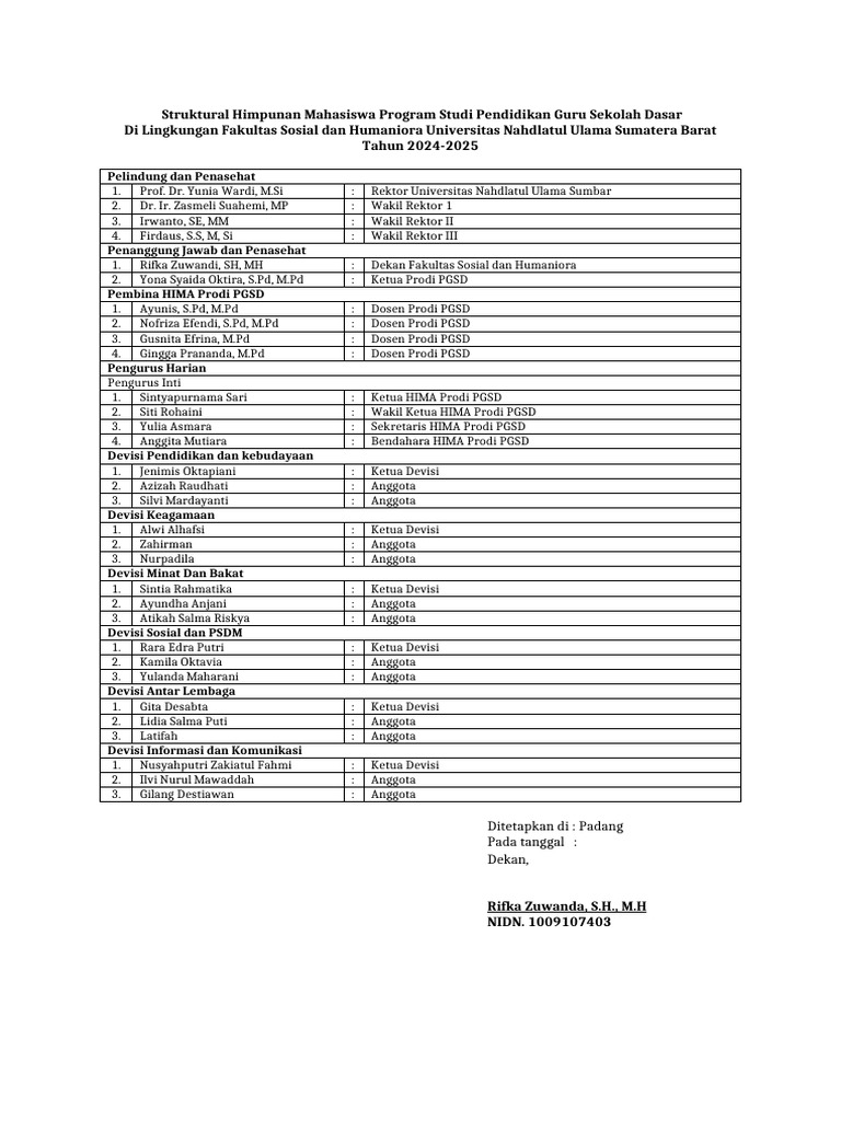 Struktural Hima PGSD 2024 | PDF
