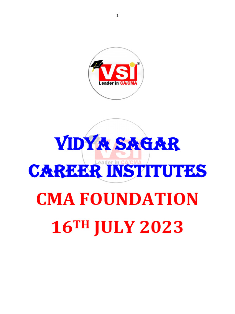 CMA Foundation Paper 1 Solutions July 2023 | PDF | Economics ...