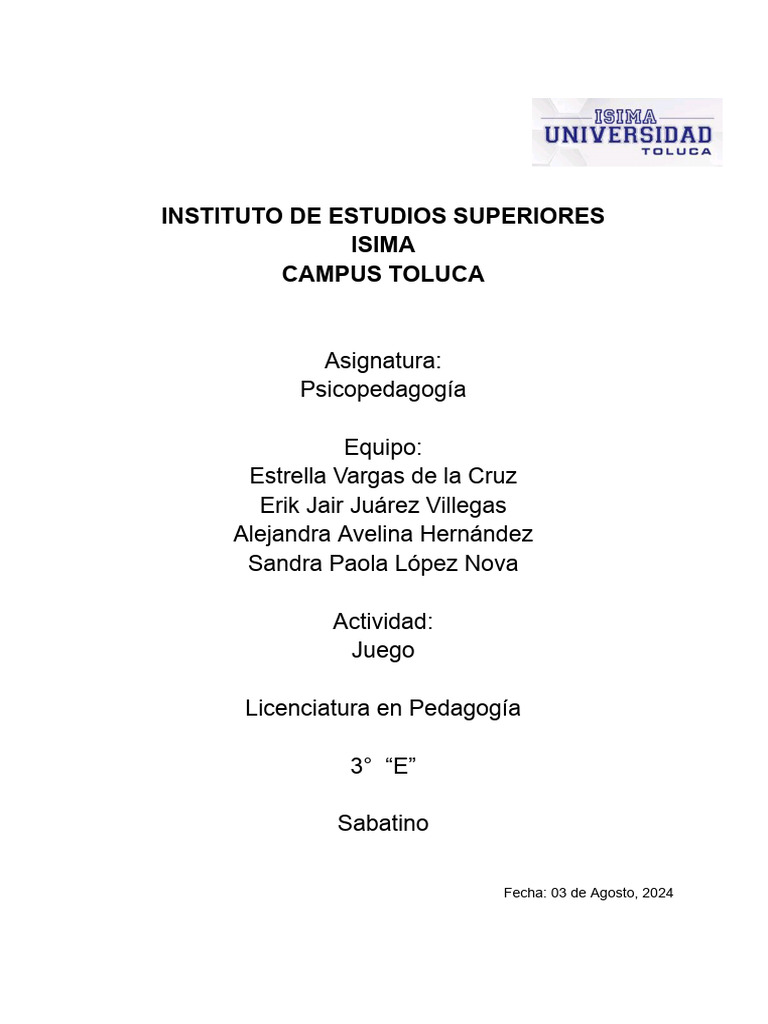 Sustento Teorico (Juego) - 1 | PDF | Cognición | Aprendizaje