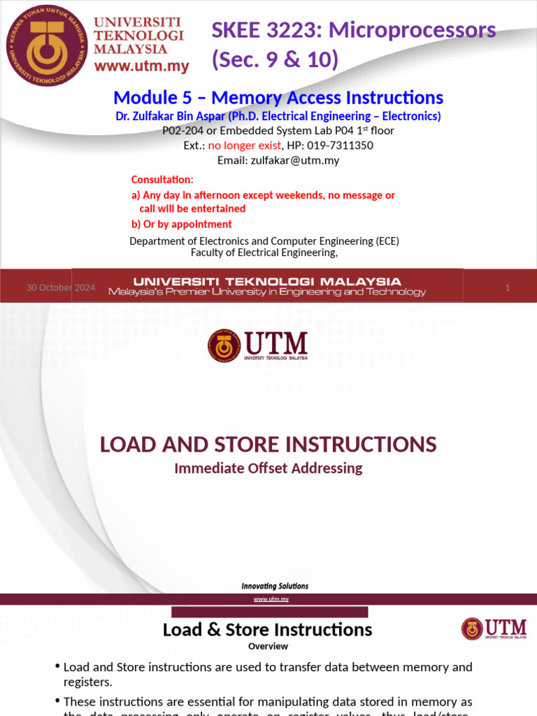 SKEE3223 - Module 05 - Memory Access Instruction | PDF | Bit | Computer ...