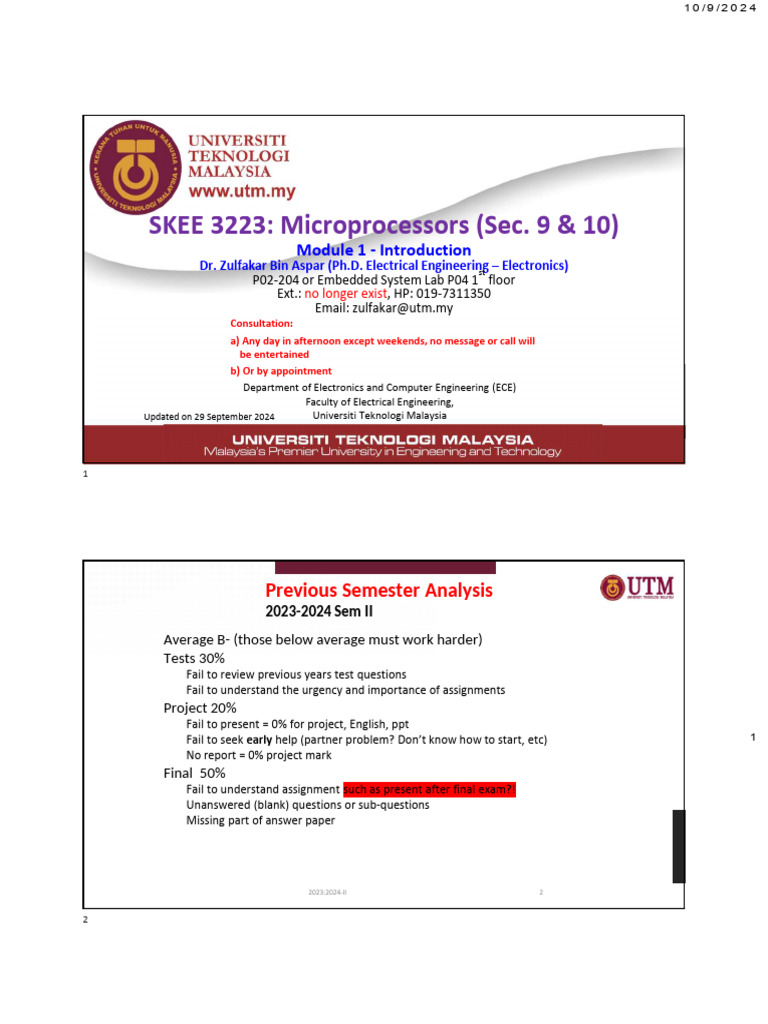 SKEE3223 - Module 01 - Introduction | PDF | Central Processing Unit | Random Access Memory
