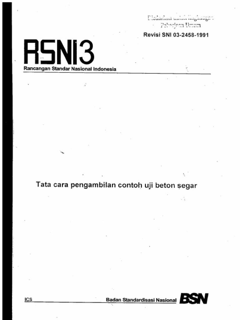 SNI 2458-1991 Procedures For Test Sampling Fresh Concrete | PDF
