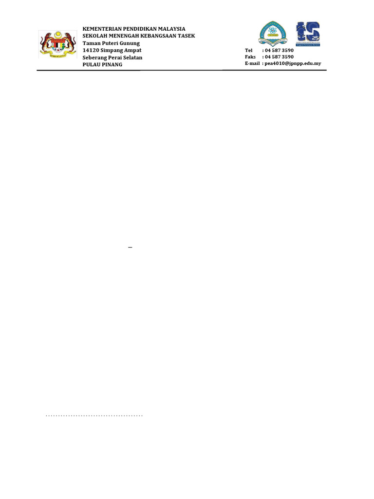 Surat Permohonan MILO Hari Kokurikulum | PDF