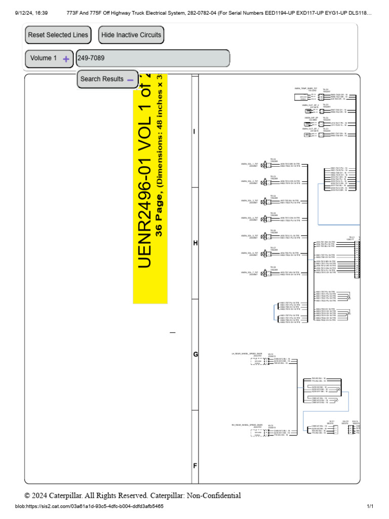 773F and 775F Off Highway Truck Electrical System, 282-0782-04 (For ...