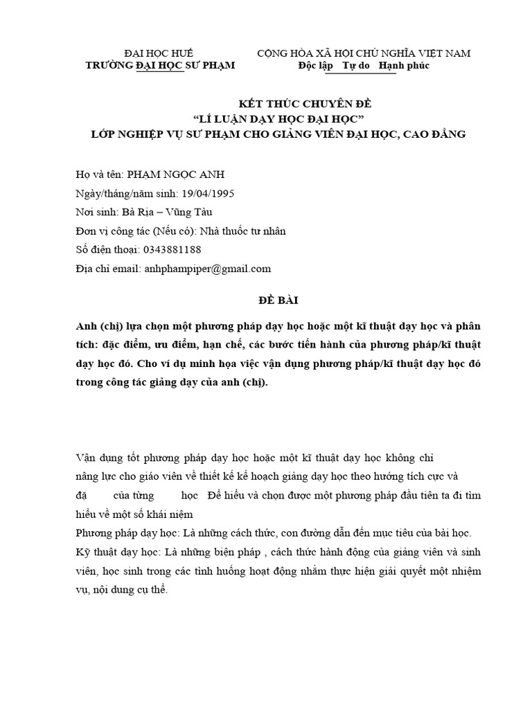 02 Lldh Phạm Ngọc Anh | PDF