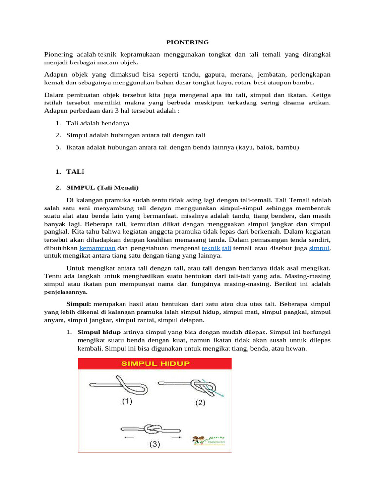 Materi Pionering Pramuka | PDF
