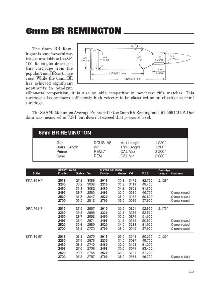 6mm BR Remington Pages 203 and 204 | PDF | Cartridge (Firearms ...