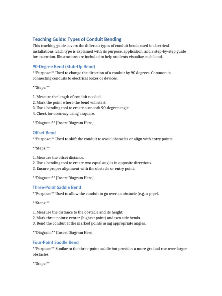 Teaching Guide Conduit Bending | PDF | Angle