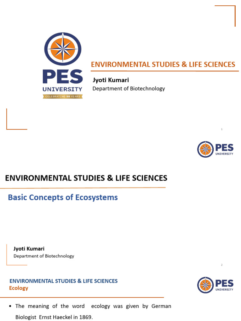Class 1. Basic Concepts of Ecosystem | PDF | Food Web | Ecosystem