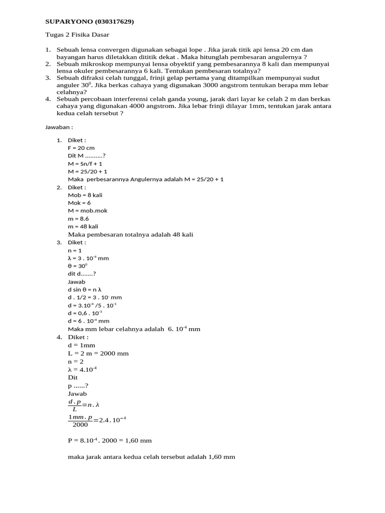 Tugas 2 Fisika Dasar 2 | PDF