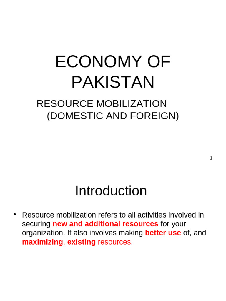 Resource Mobilization in Pakistan's Economy | PDF | Aids | Government ...