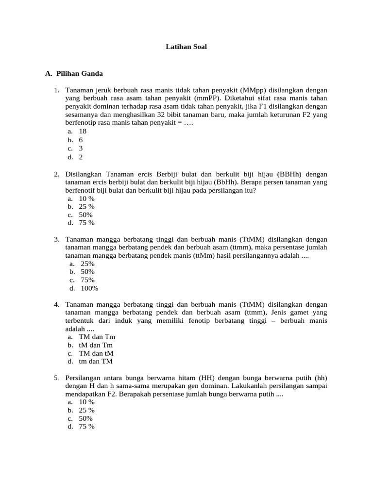 MATERI Ilmu-Pengetahuan-Alam Latihan-Soal-Pewarisan-Sifat 10-September-2020 Bayu-Septian | PDF
