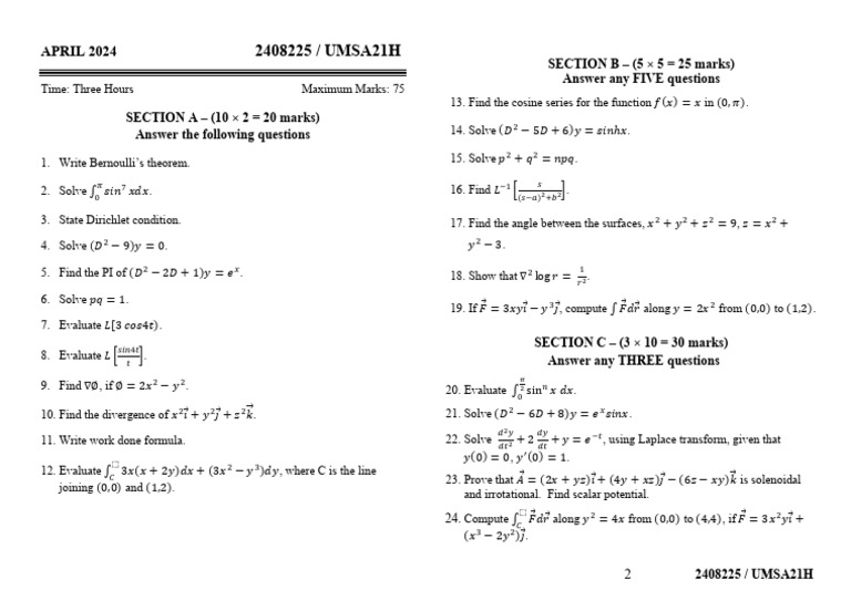 A24UMSA21H | PDF | Pi | Complex Analysis