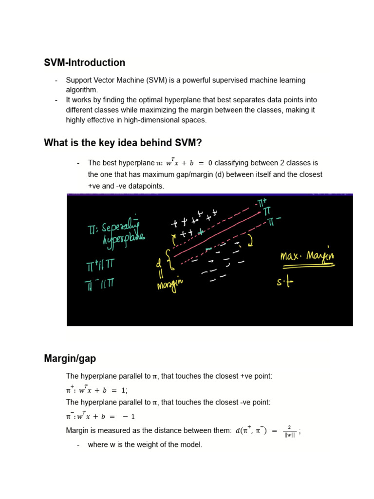 SVM-1-SummaryNotes (1) | PDF