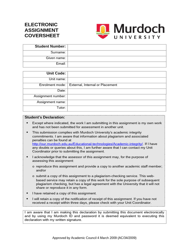 Electronic Assignment Coversheet1 | PDF