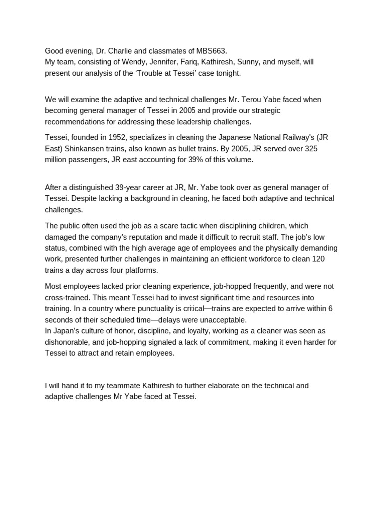 MBS663 - Group 8 Script | PDF | Leadership | Turnover (Employment)