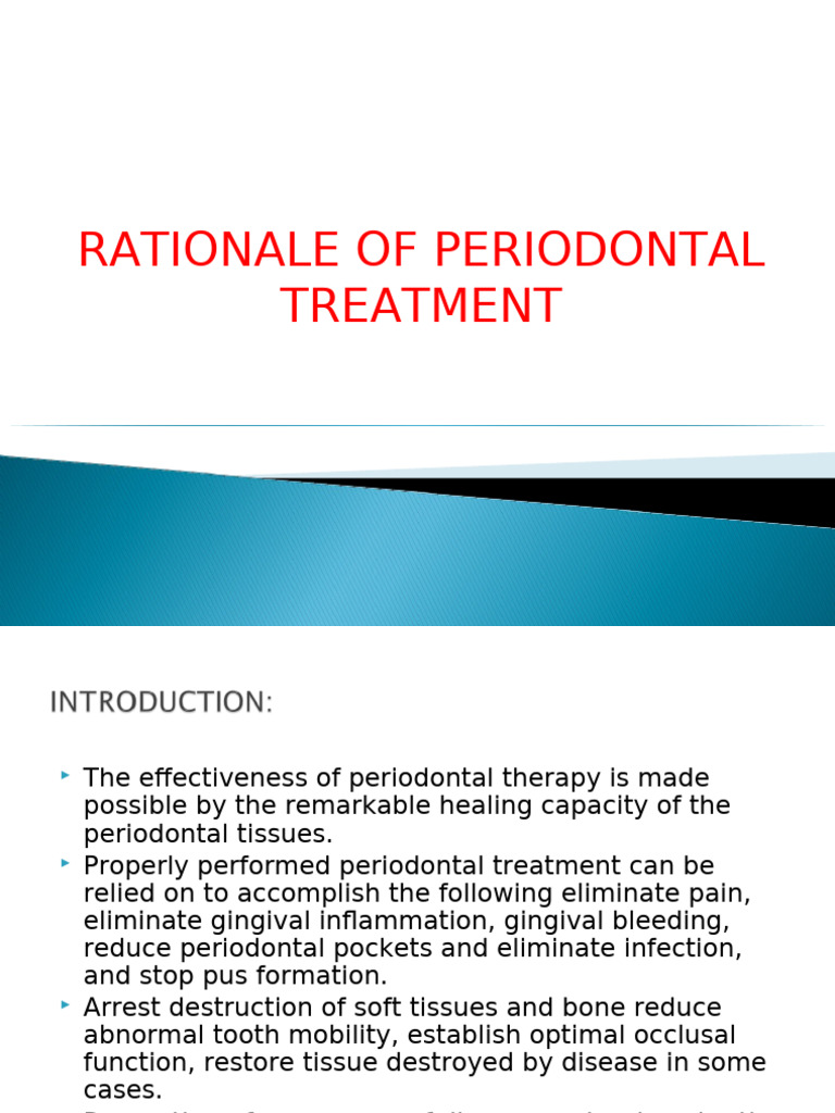 Rationale of PDL Treatment | PDF | Periodontology | Dentistry Branches