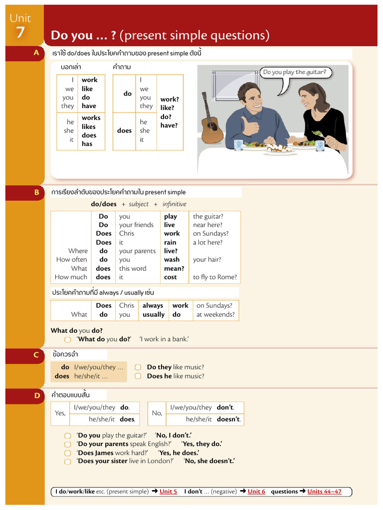 Unit 7 Present Simple Question | PDF | Linguistic Typology | Languages