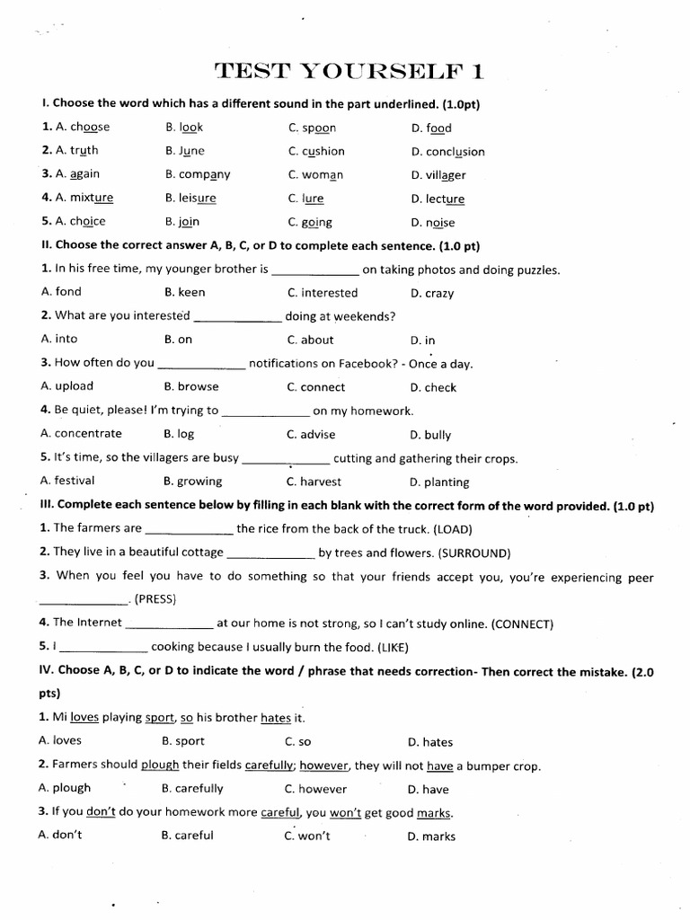 Test Yourself 02-11-23 | PDF
