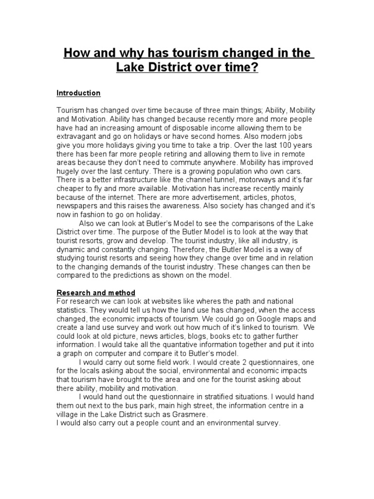 How and Why Has Tourism Changed in The Lake District Over Time | PDF ...
