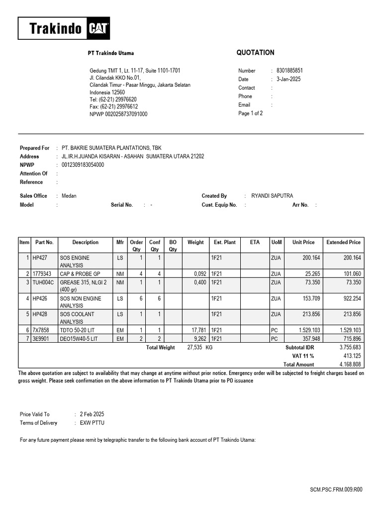 Pt. Bakrie Sumatera Plantations, TBK | PDF | Banking | Banks