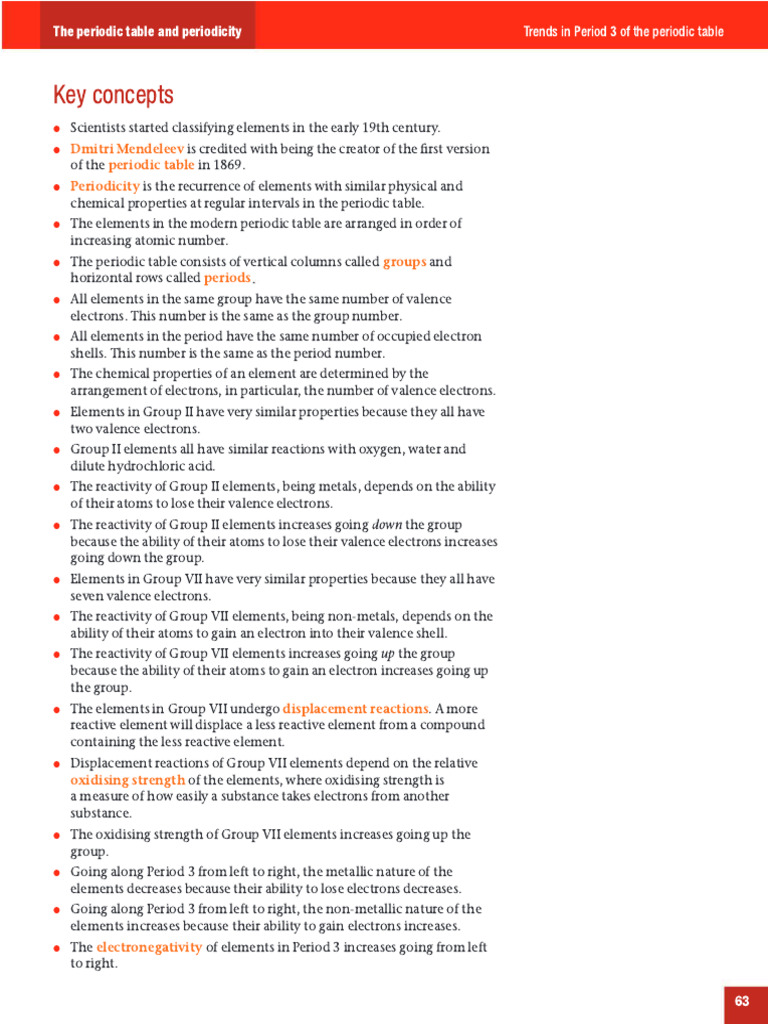 OUP Periodic Table Summary | PDF | Periodic Table | Redox